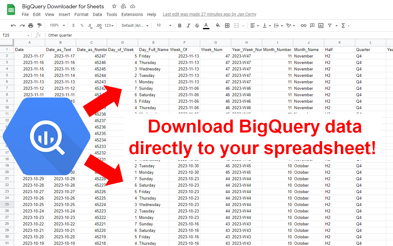 BigQuery Downloader for Google Sheets Released! – Mythical Reports